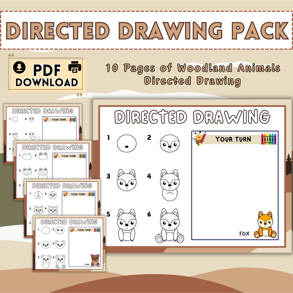 Woodland Animals Directed Drawing Printables – Arts Crafts Learning