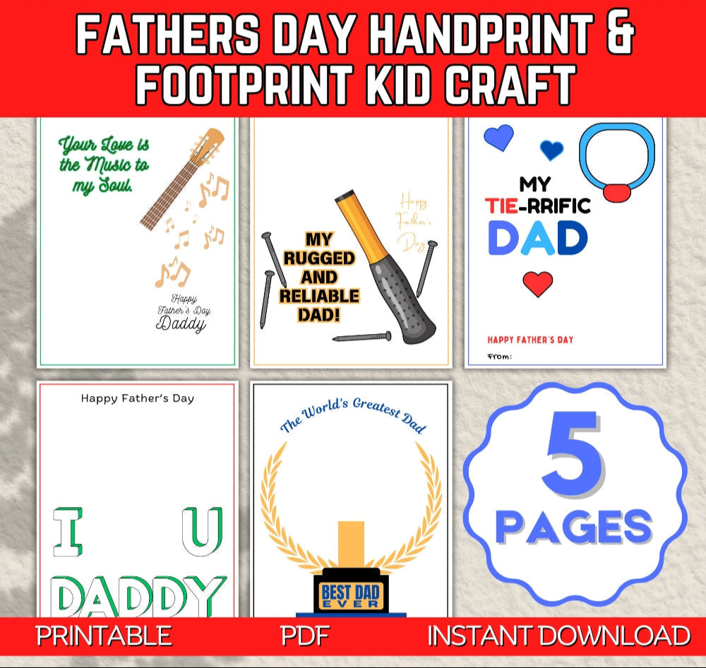 Father’s Day Handprint & Footprint Craft for Kids – Arts Crafts Learning