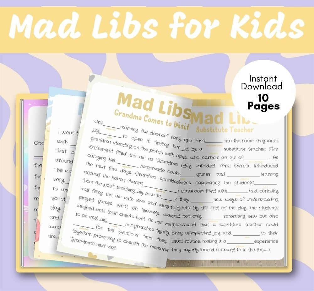 Mad Libs for Kids – 10 Fun Printable Story Games – Arts Crafts Learning