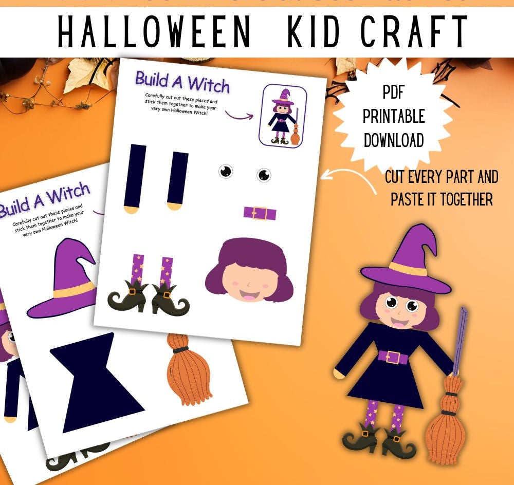 Build a Witch Craft – Halloween Printable Activity – Arts Crafts Learning
