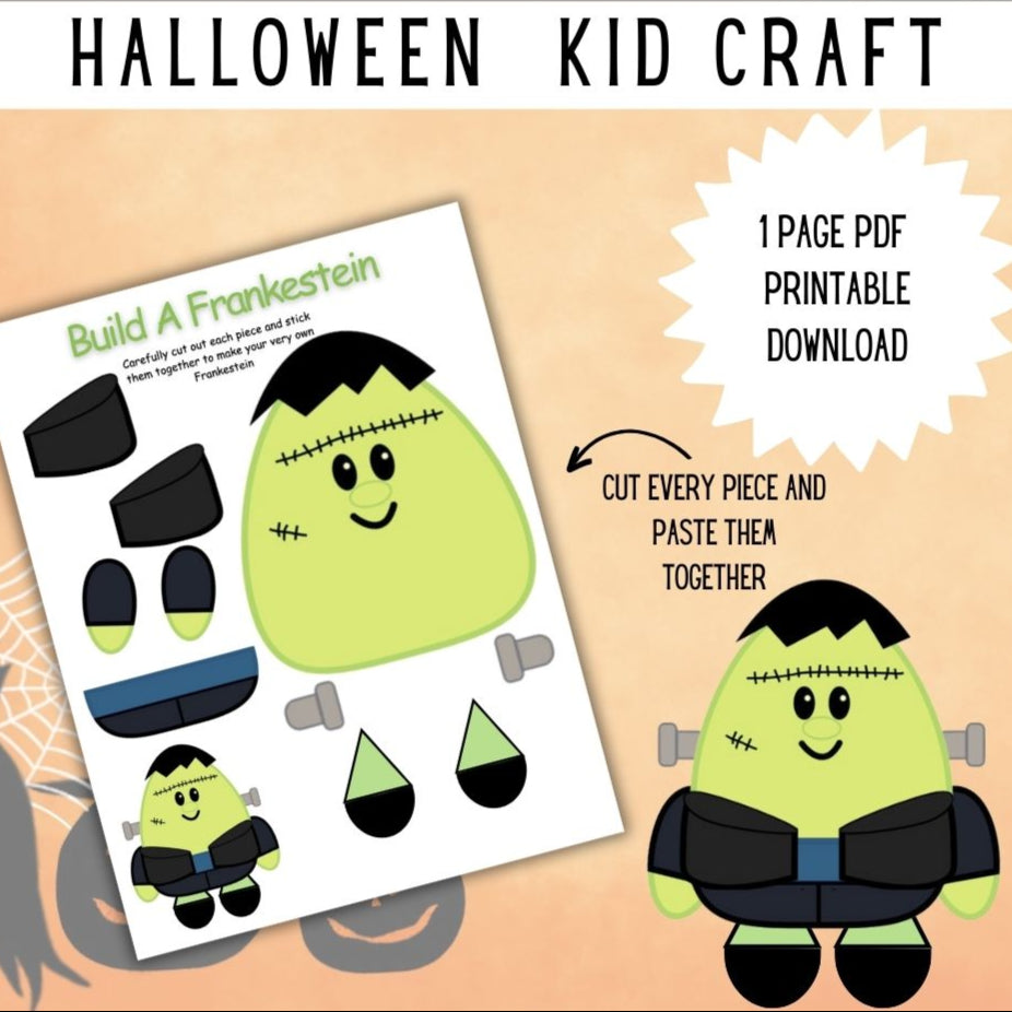 Build a Frankenstein – Printable Halloween Kids Craft – Arts Crafts ...