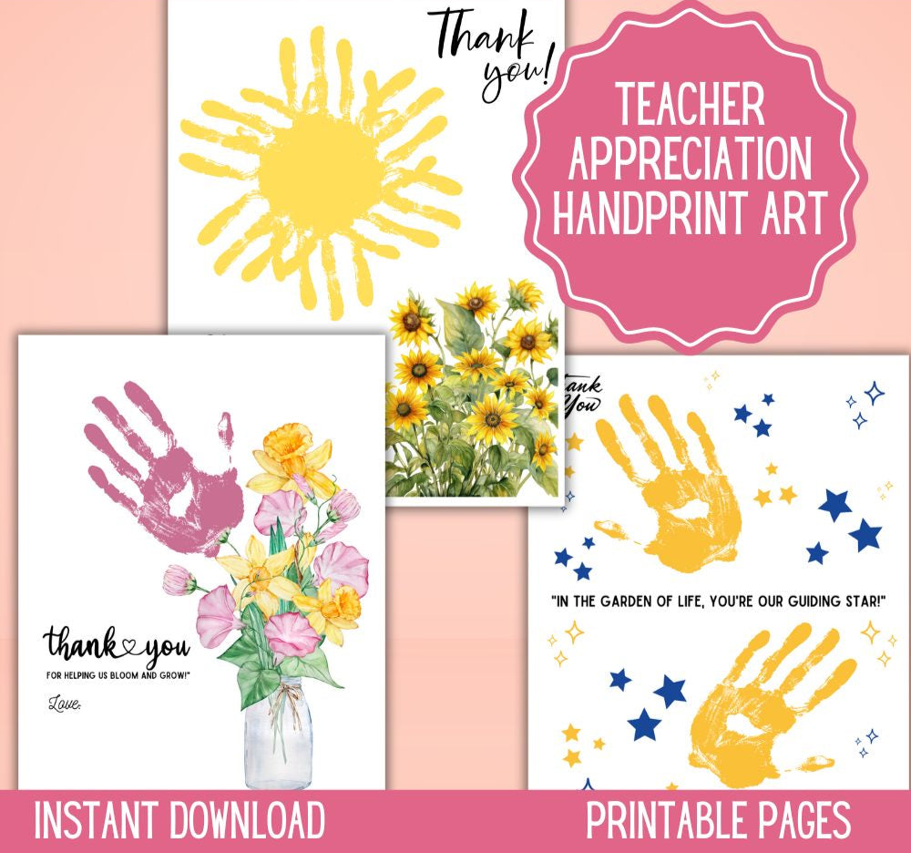 Teacher Appreciation Printable Handprint Art – Arts Crafts Learning