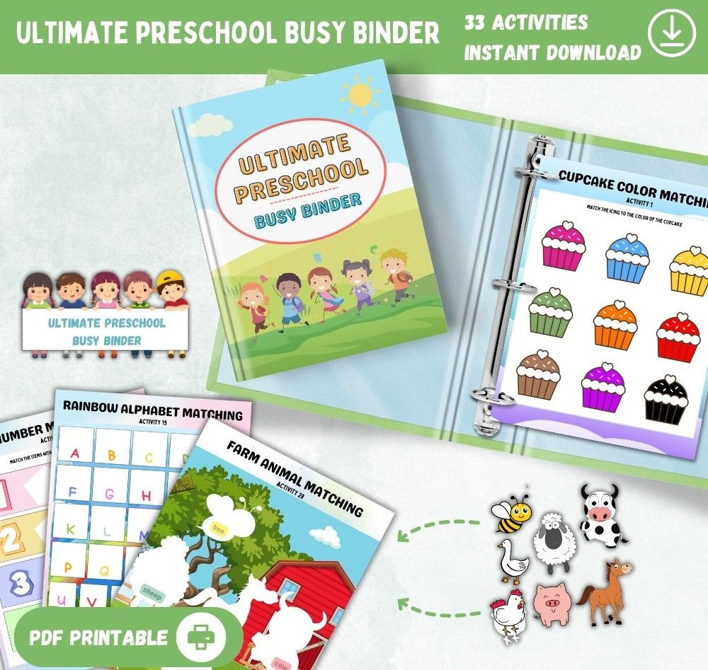 Ultimate Preschool Busy Binder – 33 Fun Learning Activities – Arts ...