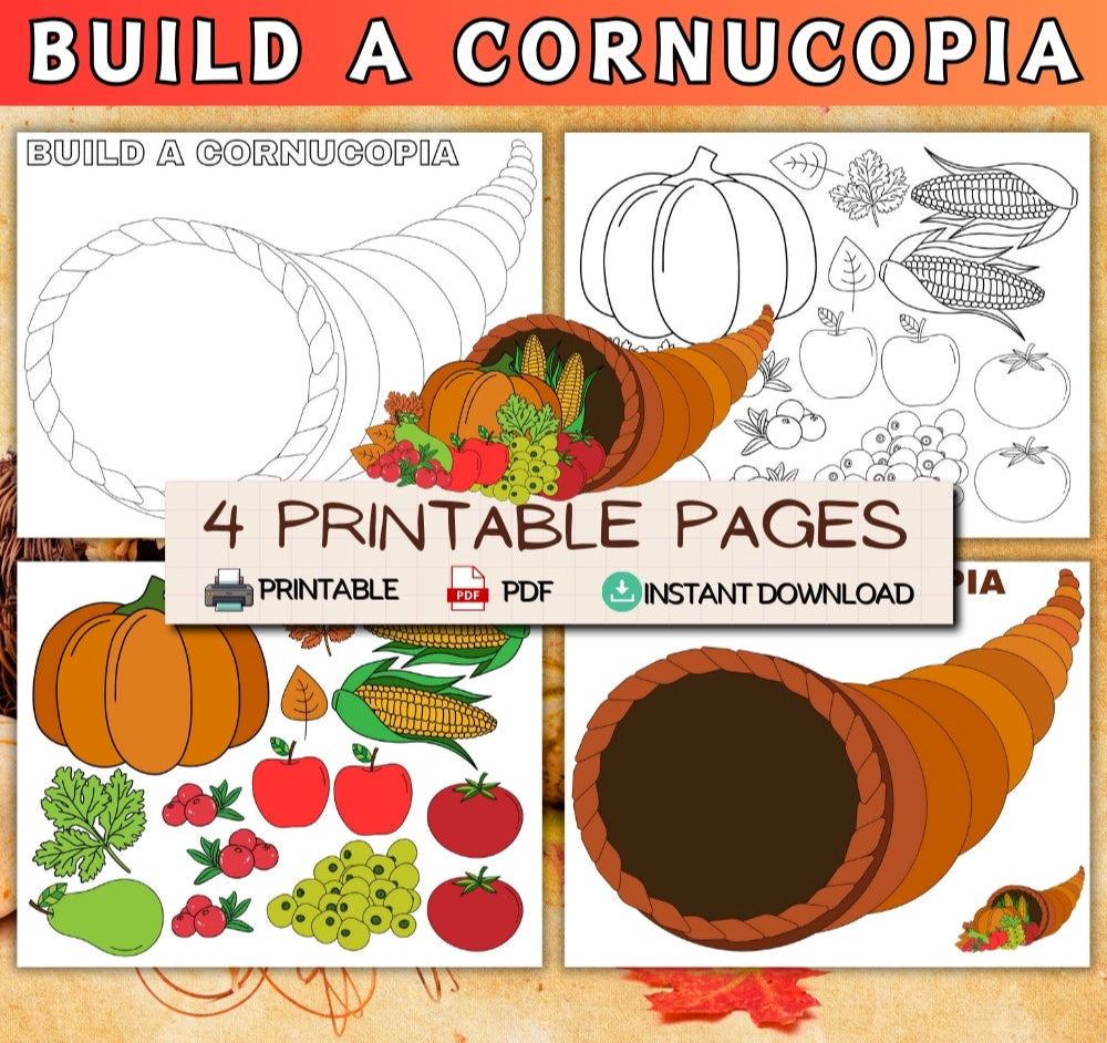 Build a Cornucopia Printable Thanksgiving Craft – Arts Crafts Learning