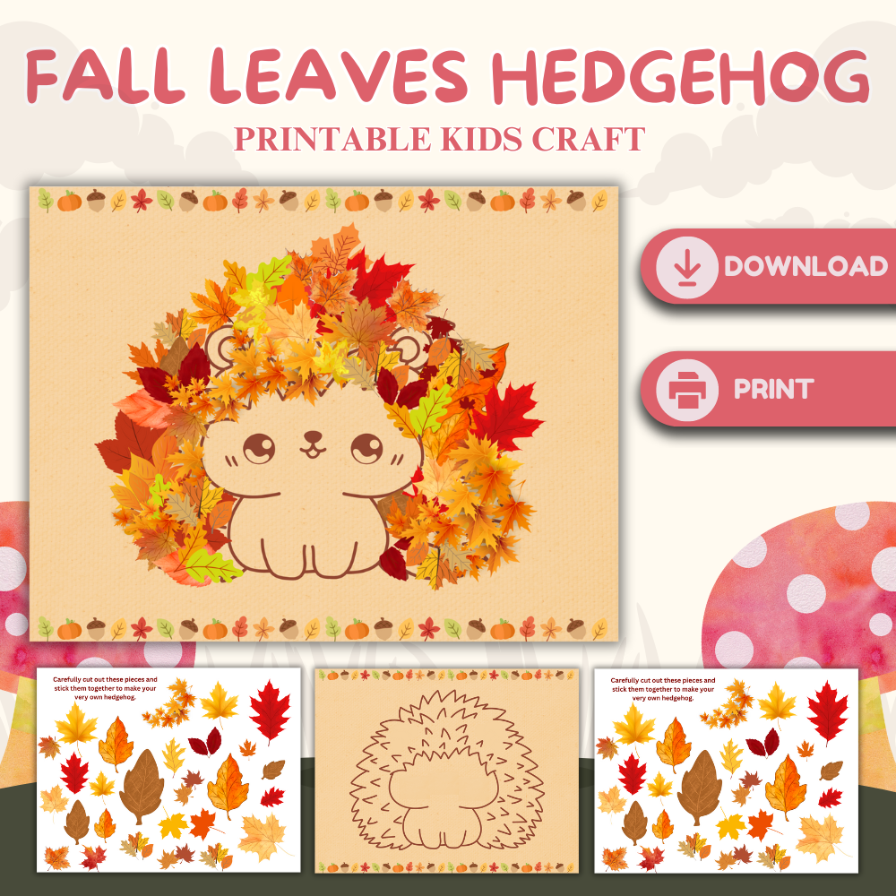 Build a Fall Leaf Hedgehog – Kids Craft Activity – Arts Crafts Learning