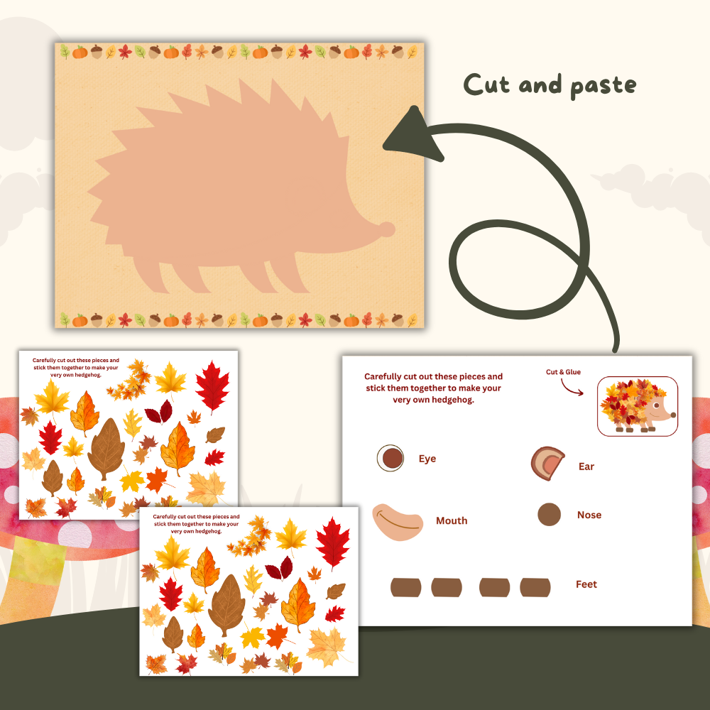 Build a Fall Leaf Hedgehog – Kids Craft Activity – Arts Crafts Learning