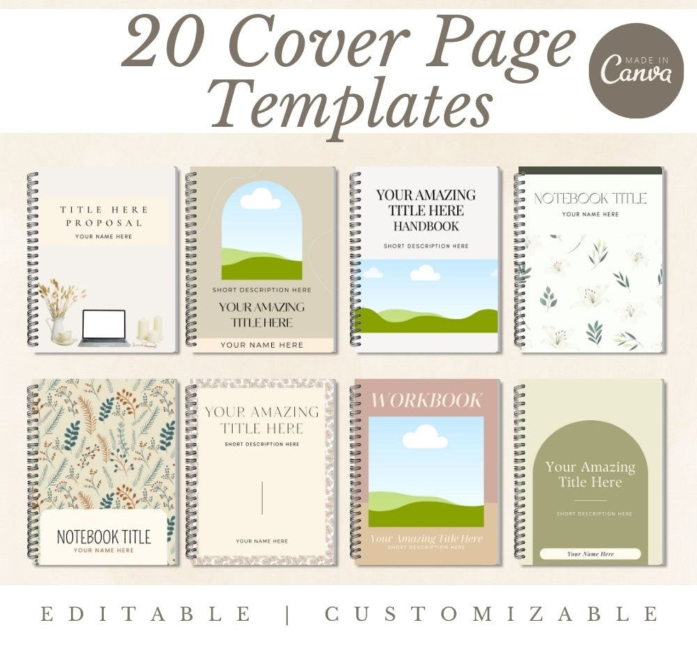 Cover Page Templates – 20 Editable PDF Designs – Arts Crafts Learning