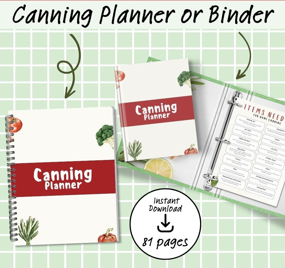 Canning Planner – 81-Page Home Preserving Organizer – Arts Crafts Learning