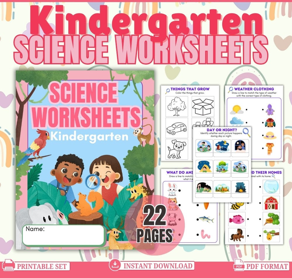 Kindergarten Science Worksheets – 22 Fun Printables – Arts Crafts Learning