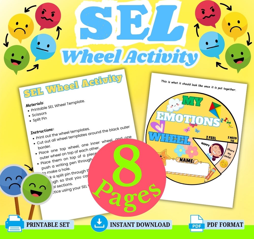 SEL Wheel Activity – Printable Social Emotional Tool – Arts Crafts Learning
