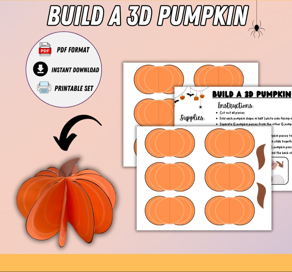 Build a 3D Pumpkin Printable Halloween Craft – Arts Crafts Learning